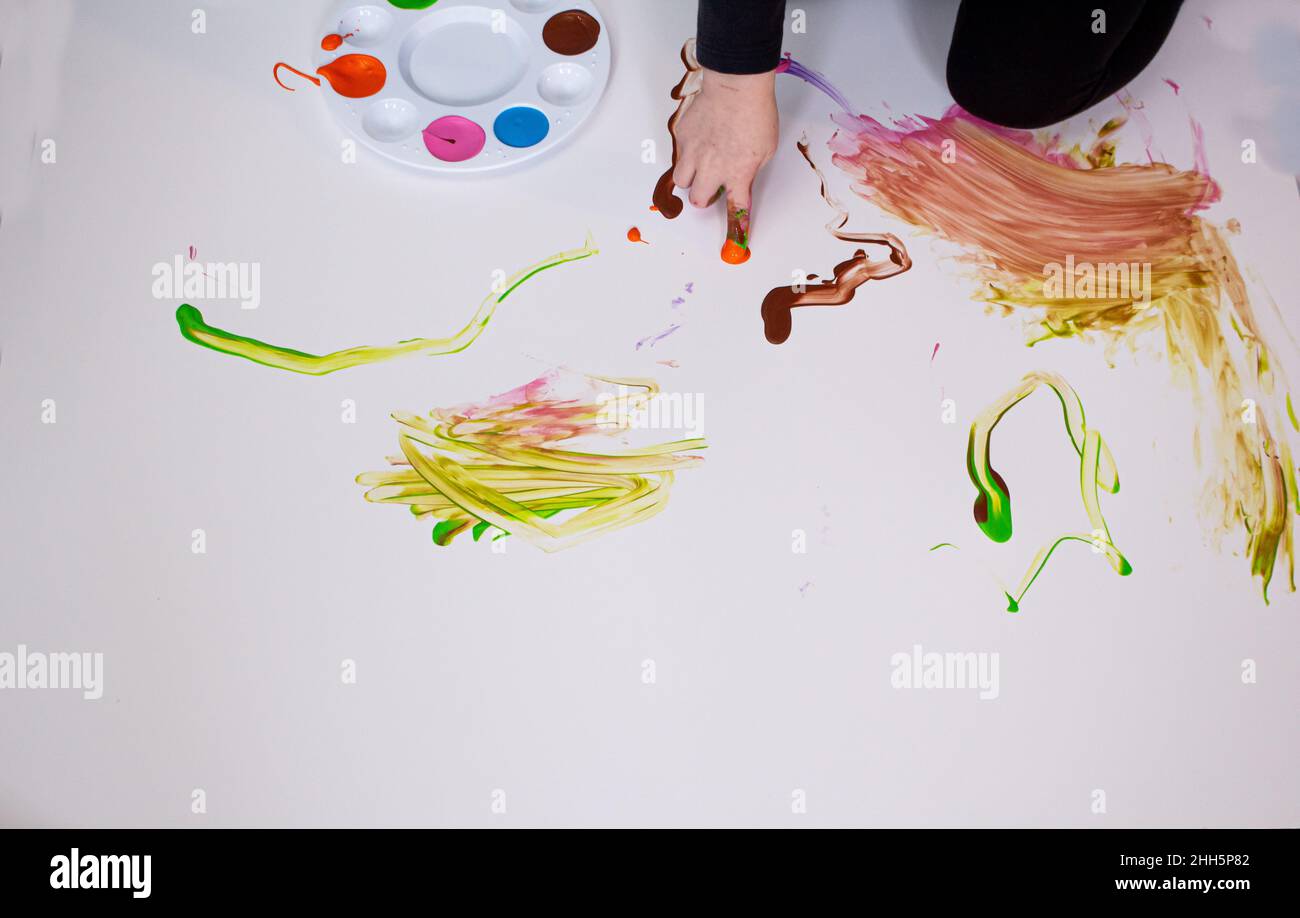 finger painting with hands Stock Photo - Alamy