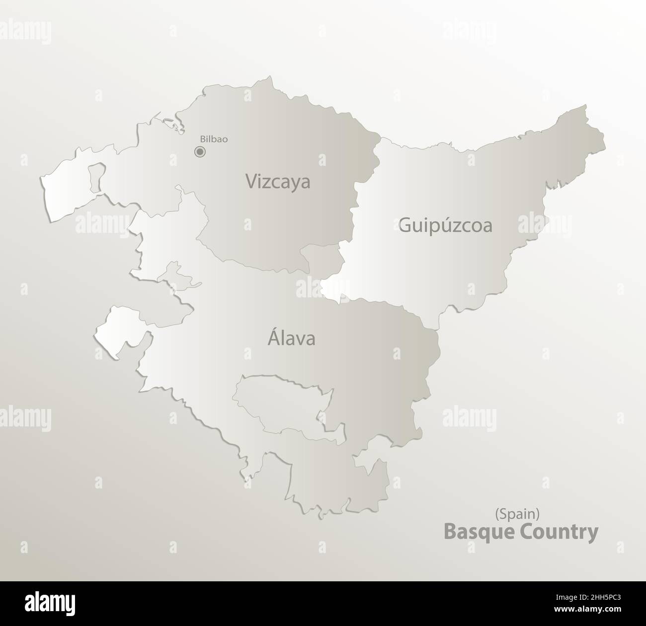 Basque Country map, administrative division, separates provinces and ...