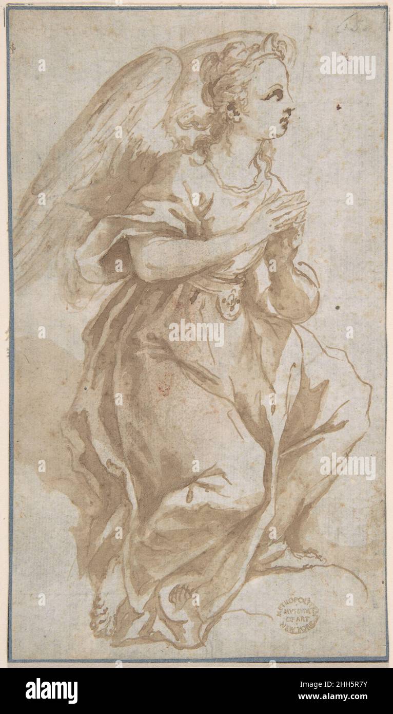 An Angel in Adoration 17th century Anonymous, Italian, Roman-Bolognese ...
