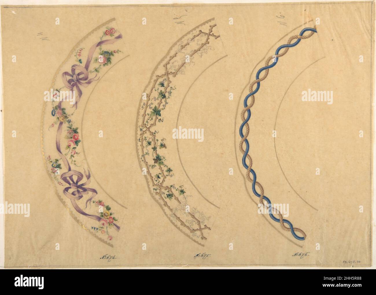 Three Designs for Plate Borders 19th century Anonymous, French, 19th ...