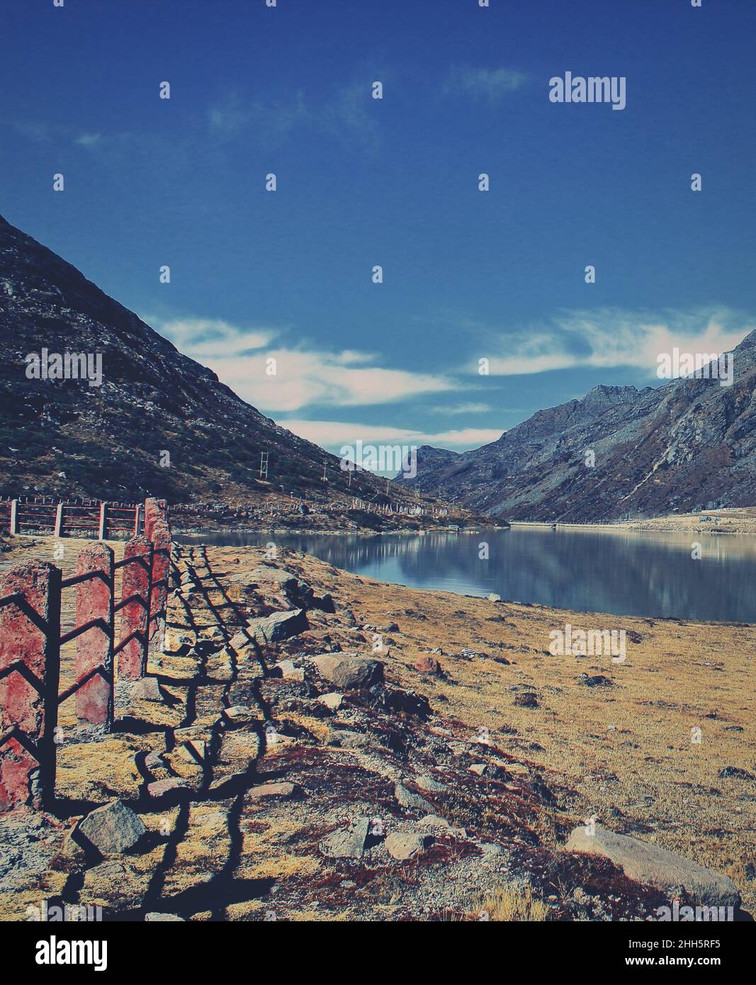 alpine meadow and sela lake near sela pass in tawang district of ...