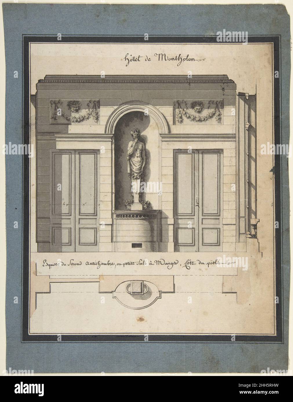 Section and Plan of the Small Dining Room of the Hôtel de Montholon ...