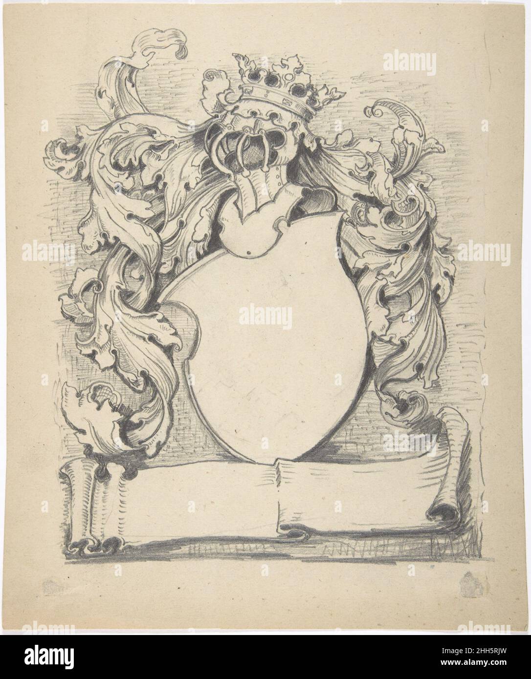 Design for an Armorial Escutcheon 19th century Anonymous, British, 19th ...
