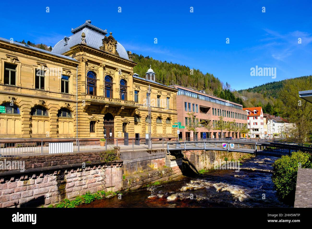 Enz river canal front konig karls bad bathhouse hi-res stock ...