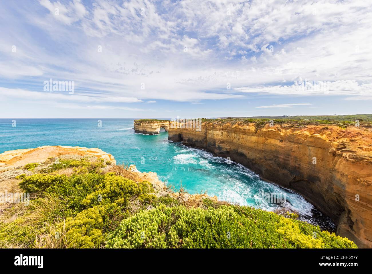 Australia, Victoria, View of Loch Ard Gorge with natural arch in ...