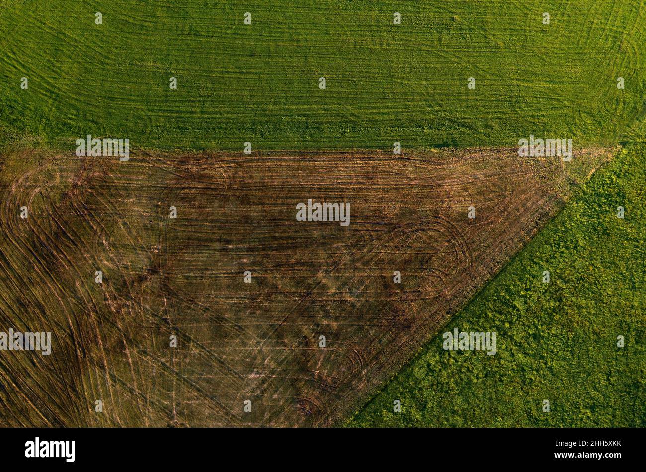 Aerial view of tire tracks in field hi-res stock photography and images ...