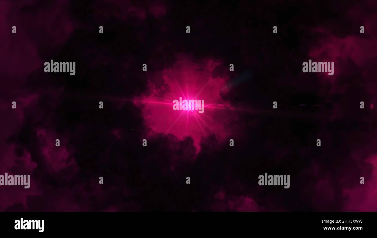 Abstract puffy fluffy beautiful pink clouds on dark pink sky background ...