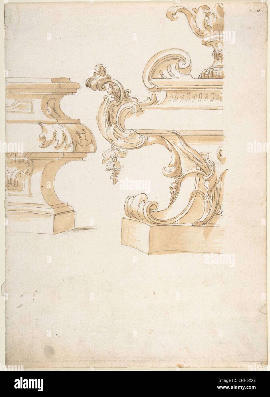 Fragmentary design for Base or Pedestal (?) 1700–1780 Anonymous ...
