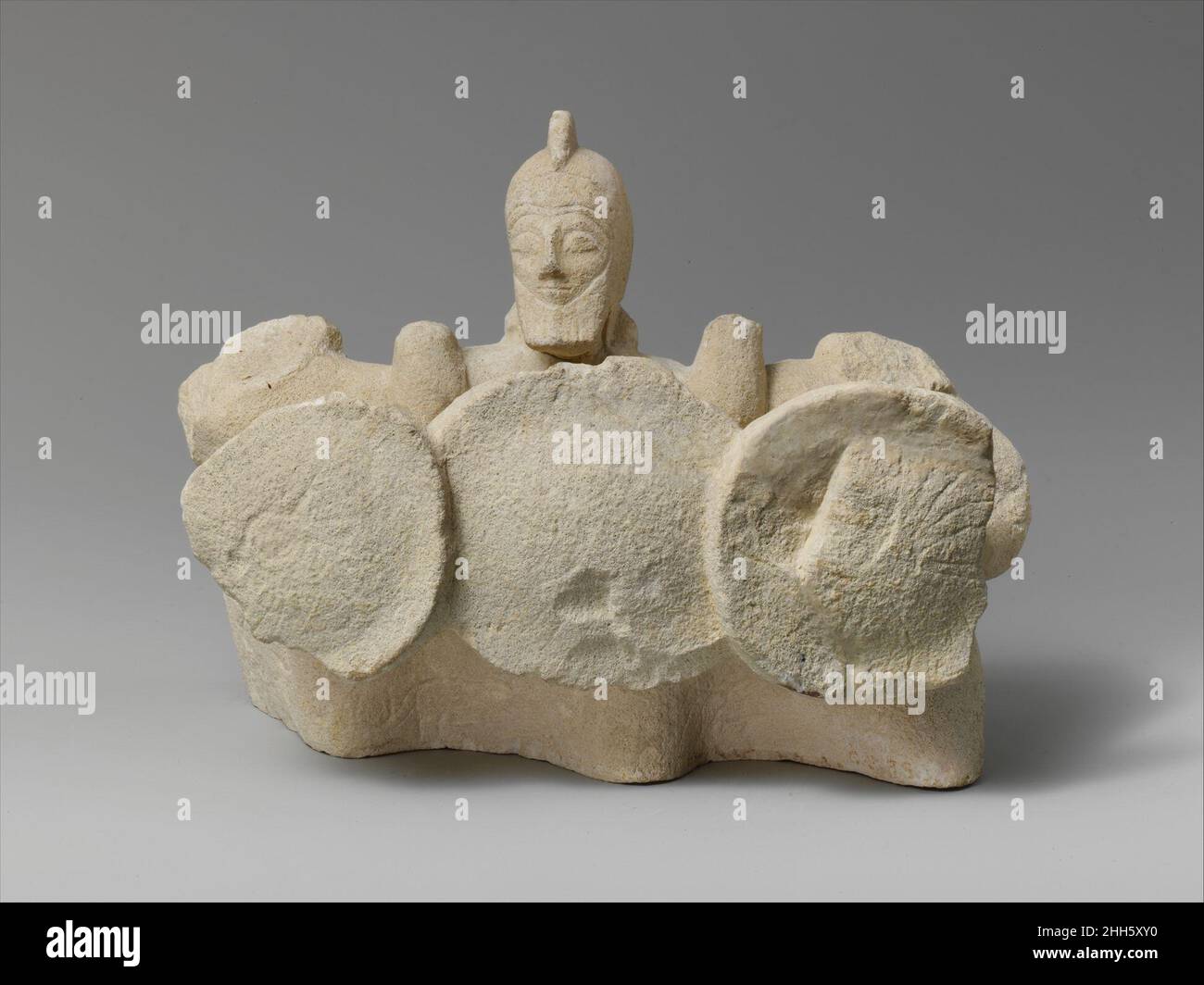 Limestone statuette of the Triple Geryon early 5th century B.C. Cypriot ...