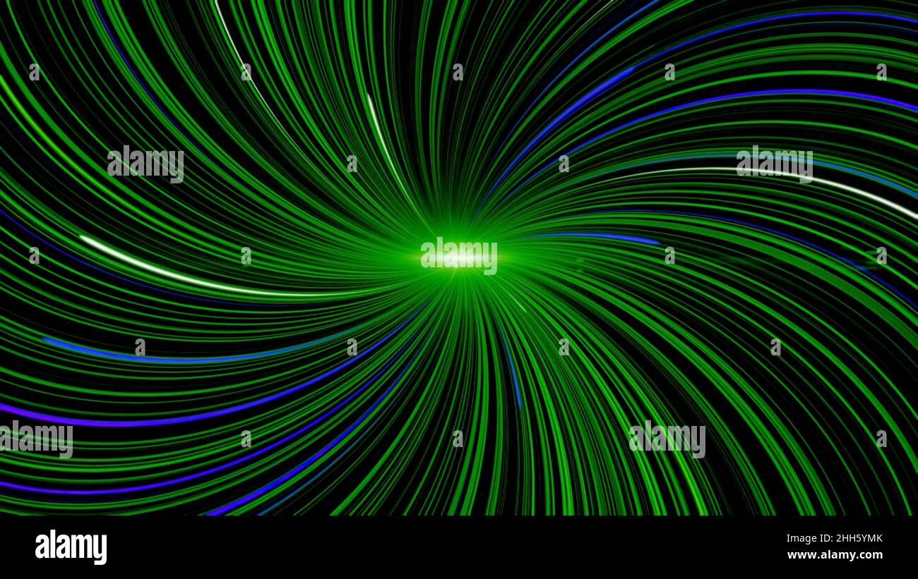 Spiral with pulsating curved lines. Animation. Curved lines radiate ...