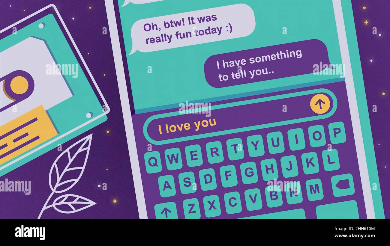 Phone screen with social network conversations. Stock Animation ...