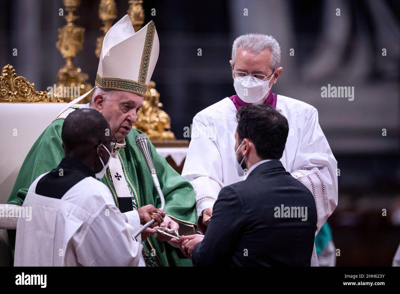 Pope Francis, celebrates Holy Mass in the Vatican Basilica of St. Peter ...