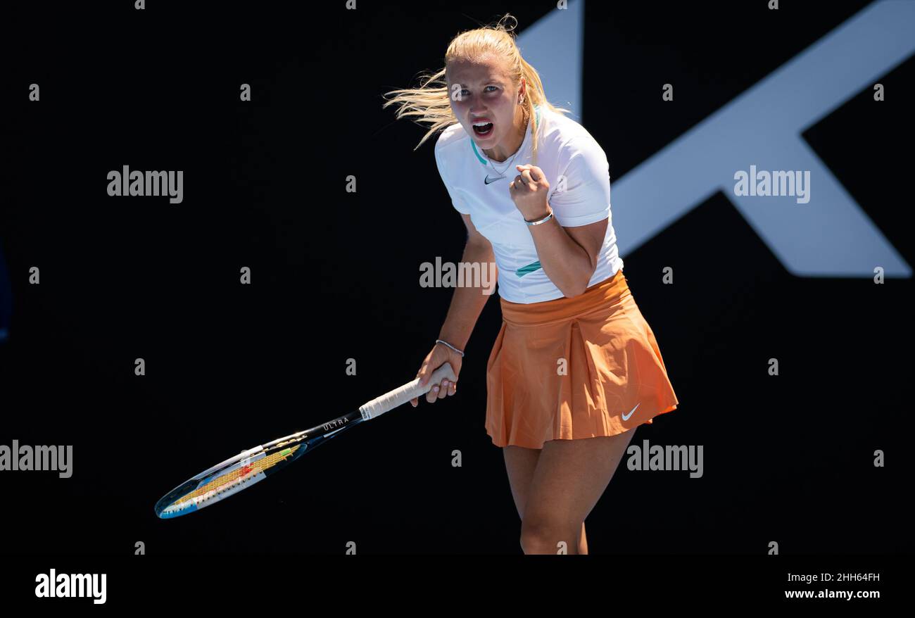Anastasia Potapova of Russia in action during the second round of ...