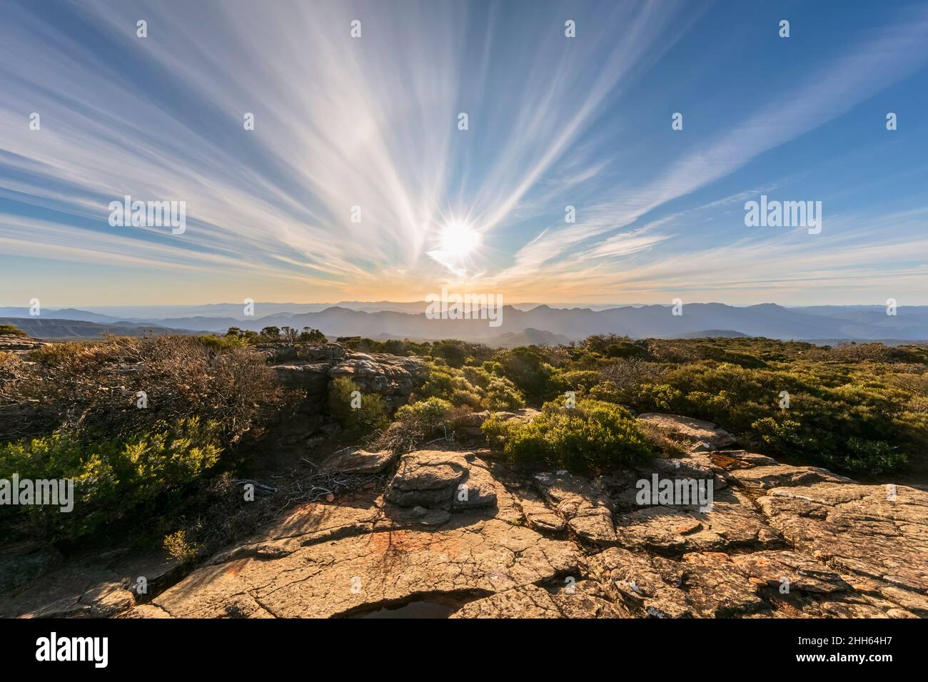 Sunset seen mount william grampians national park hi-res stock ...
