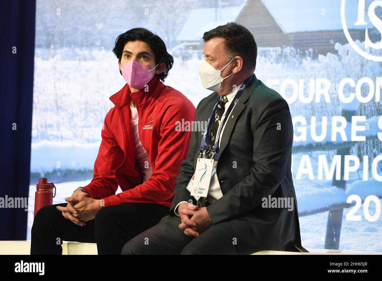 Tallinn, Estonia. 23rd January, 2022. Corey CIRCELLI (CAN), with coach ...