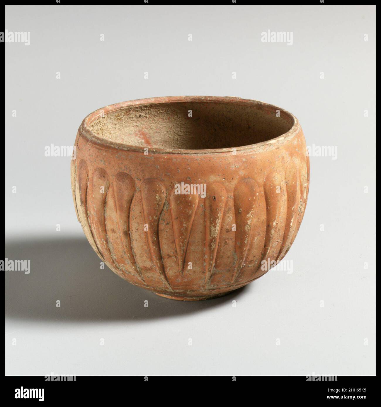 Terracotta bowl ca. A.D. 1–300 Roman Orange glazed bowl with barbotine ...