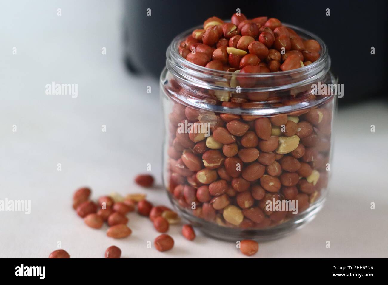Roasted groundnuts. Peanuts roasted with air fryer. Air fried ...