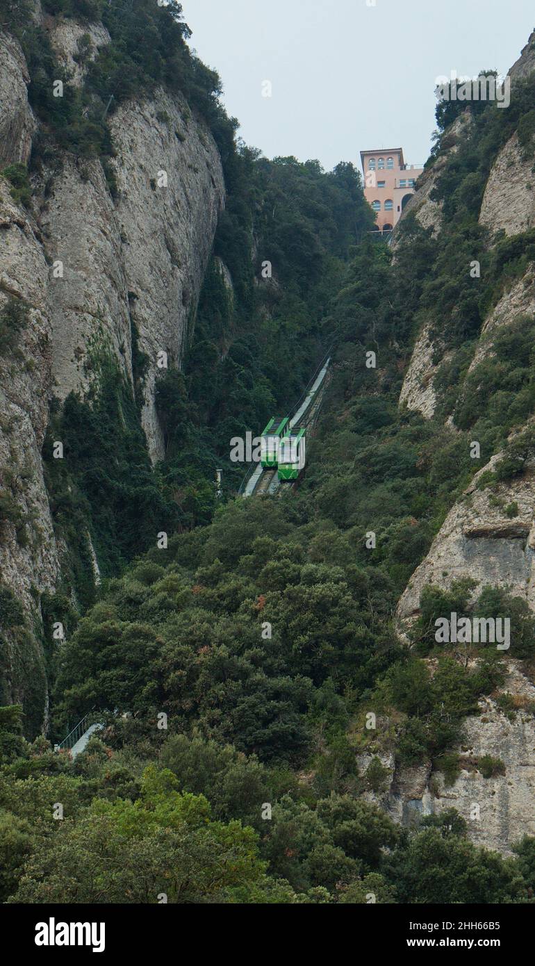 Funicular de Sant Joan in Montserrat, Catalonia, Spain, Europe Stock ...