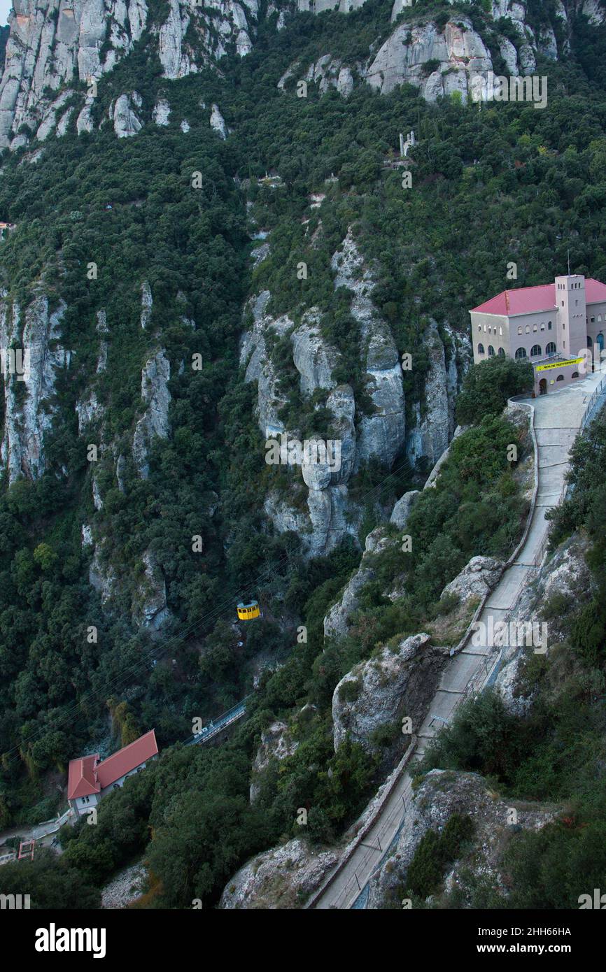 Aerial passenger tramway Aeri de Montserrat in Montserrat, Catalonia ...