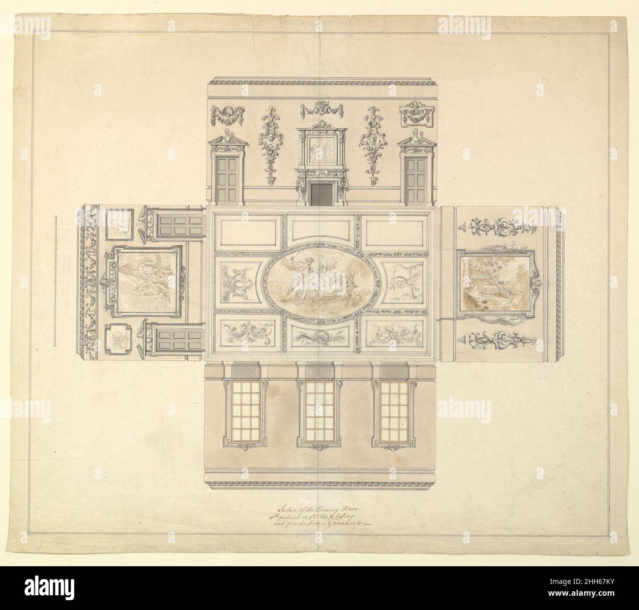 Design for the Dining Room at Kirtlington Park, Oxfordshire 1747–48 ...