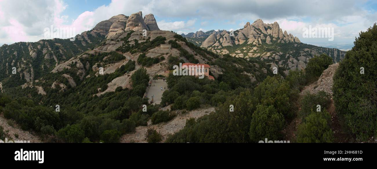 Mountain station of Funicular de Sant Joan in Montserrat, Catalonia ...