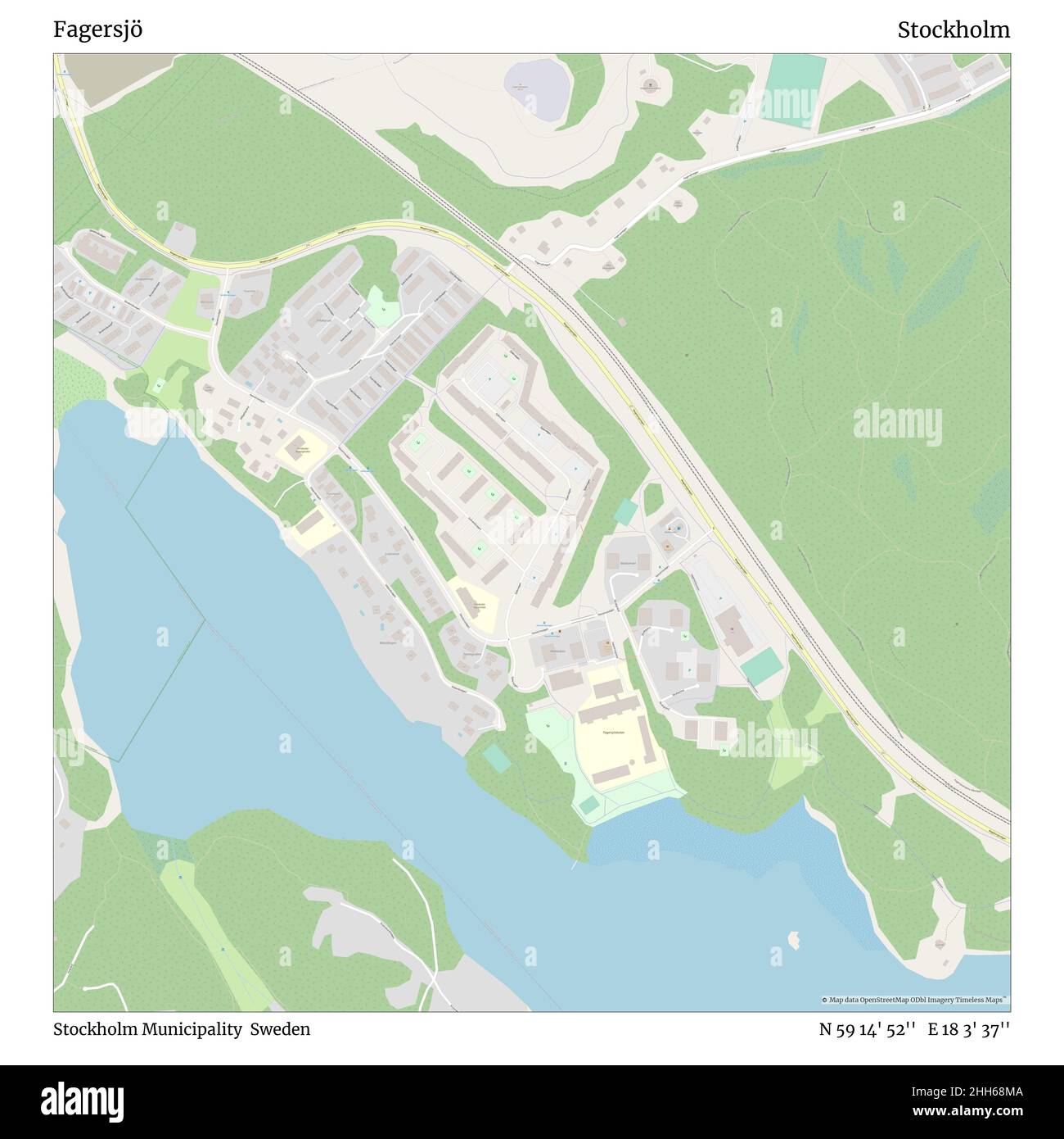 Fagersjö, Stockholm Municipality, Sweden, Stockholm, N 59 14' 52'', E ...