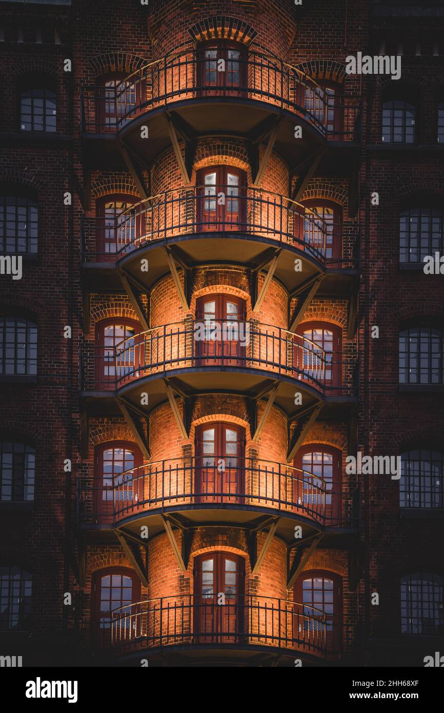 Row warehouse balconies speicherstadt hi-res stock photography and ...