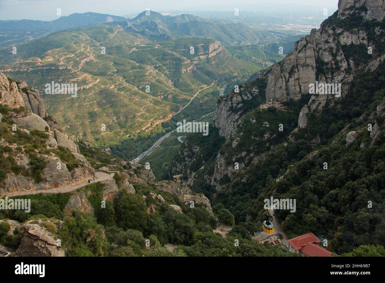 Aerial passenger tramway Aeri de Montserrat in Montserrat, Catalonia ...