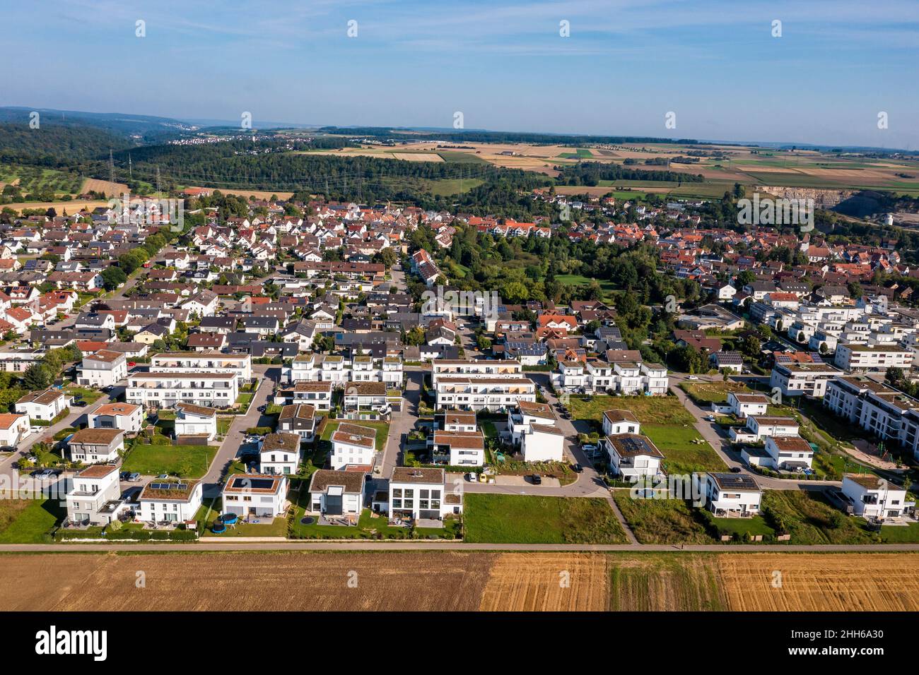 Germany, Baden-Wurttemberg, Sindelfingen, Aerial view of new ...