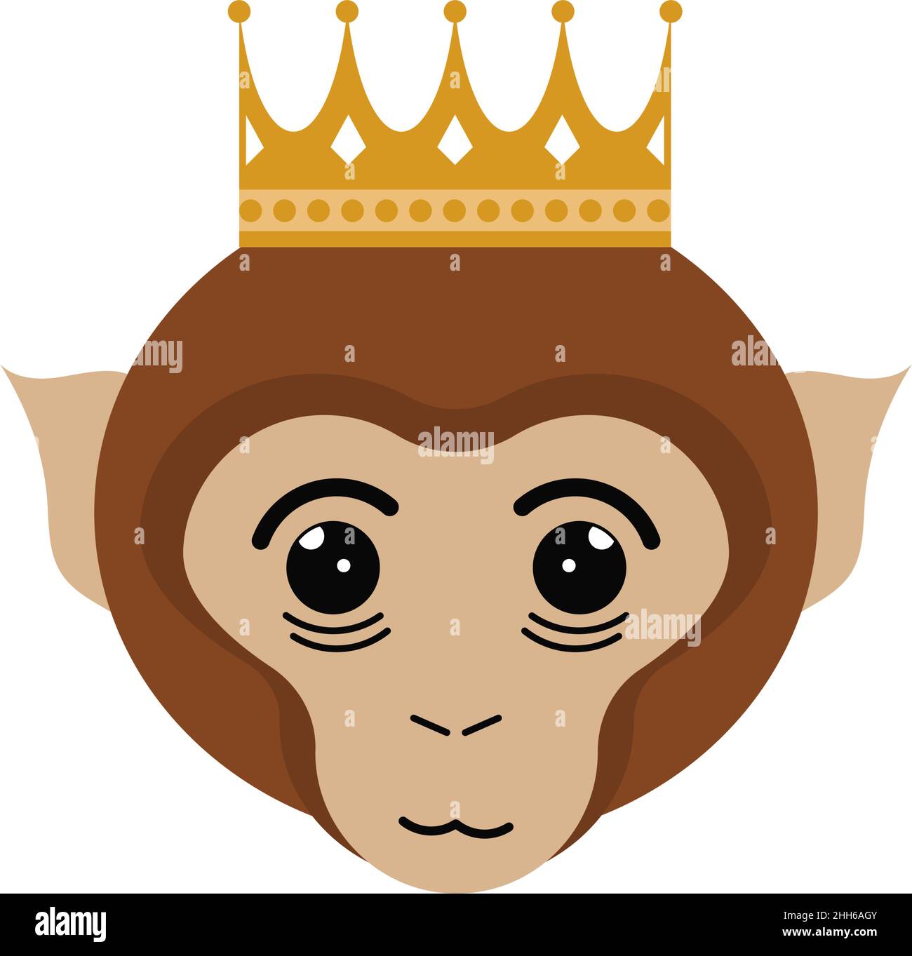 Monkey with crown. Monkey character, crown stickers Stock Vector Image ...