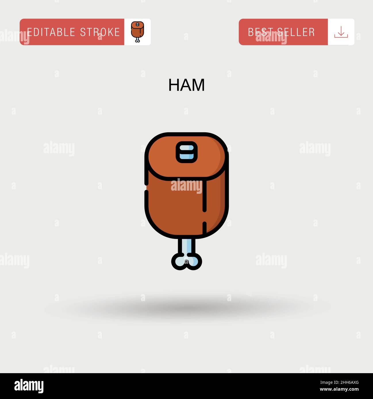 Ham Simple vector icon Stock Vector Image & Art - Alamy