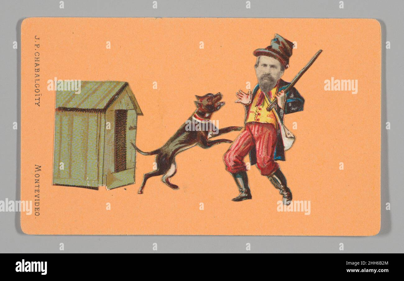 [Photo Collage: Dog Jumping at Man] ca. 1875 Juan Pedro Chabalgoity The ...