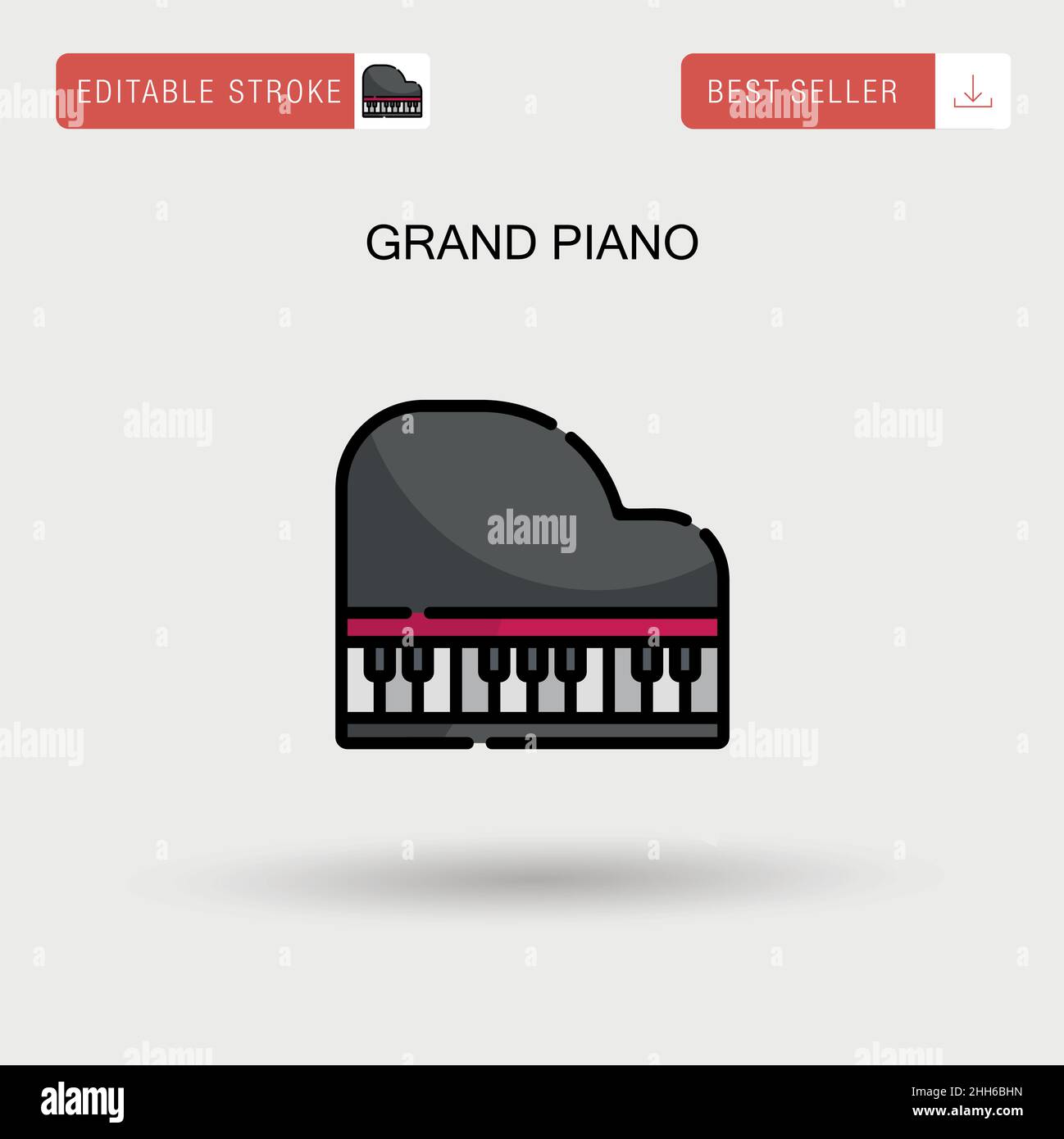 Grand piano Simple vector icon Stock Vector Image & Art - Alamy
