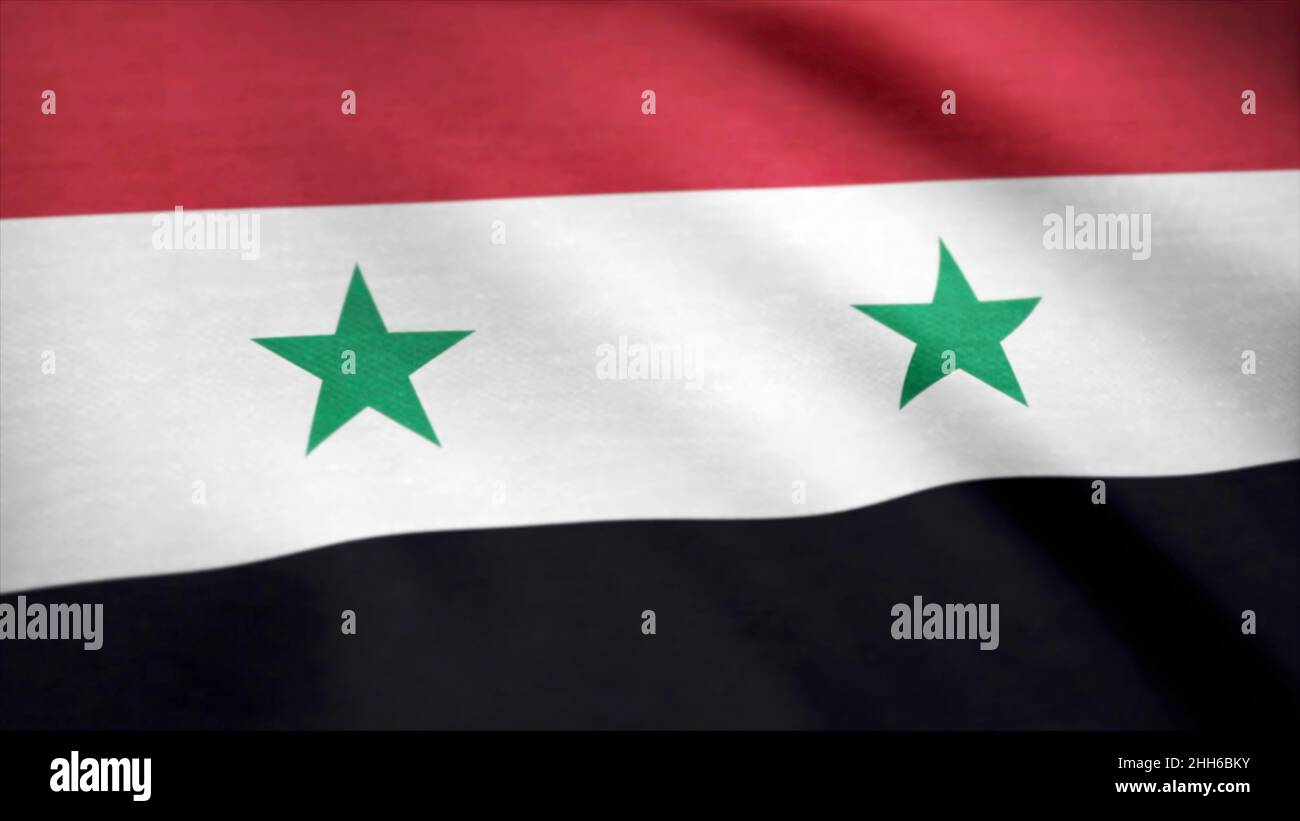 Flag of Syria. Syria flag waving at wind animation Stock Photo - Alamy
