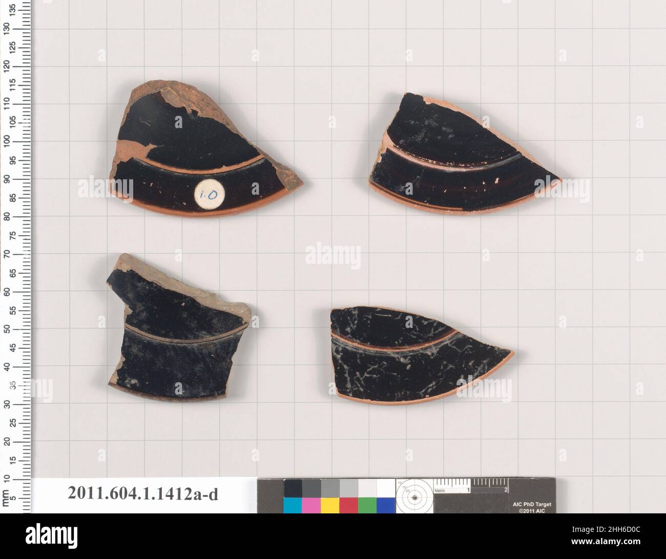 Terracotta fragments of kylikes (drinking cups) 5th century B.C ...