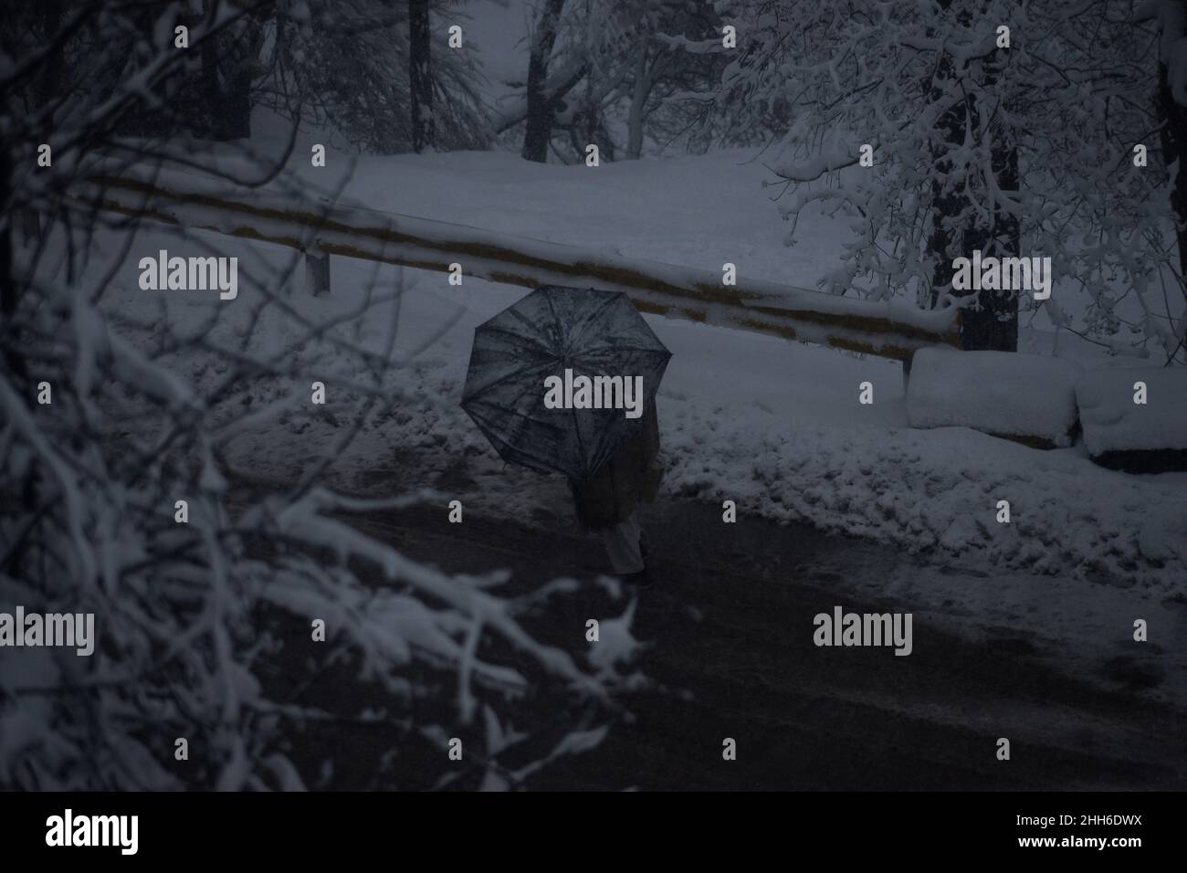 January 22, 2022, Murree, Pakistan: View of snow covered mountains ...