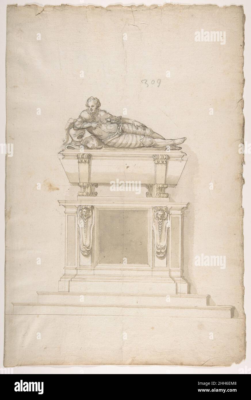 Design for a Man's Tomb 16th century Anonymous, French, 16th century ...