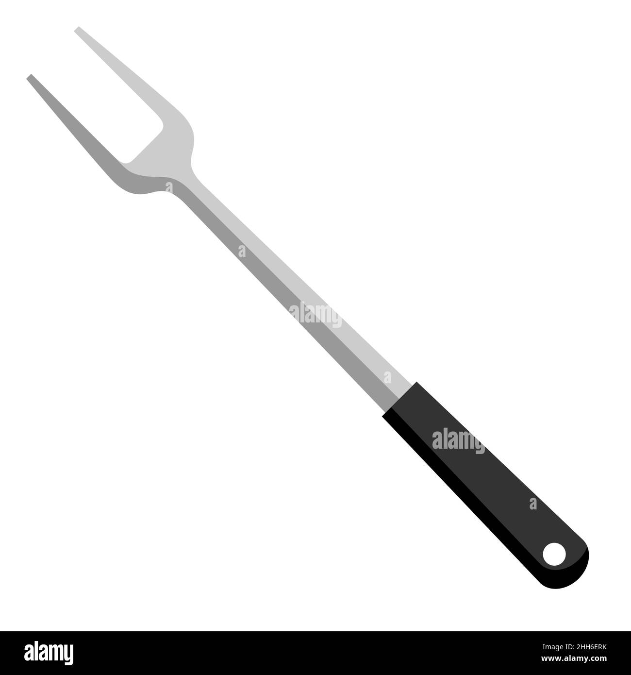 Illustration of steel cooking fork. Stylized kitchen and restaurant ...