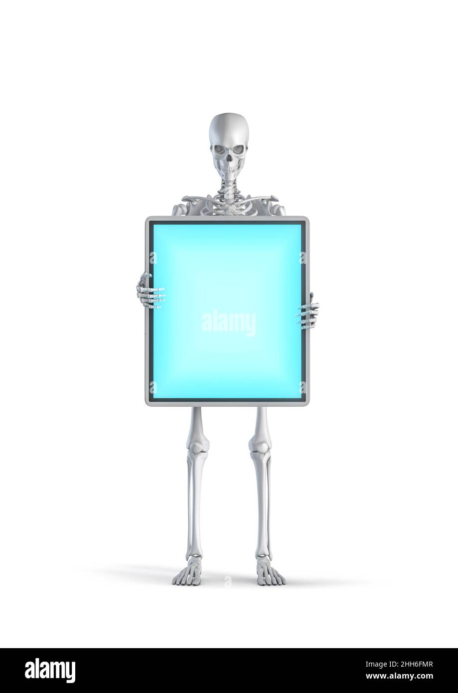 Skeleton digital display concept - 3D illustration of male human ...