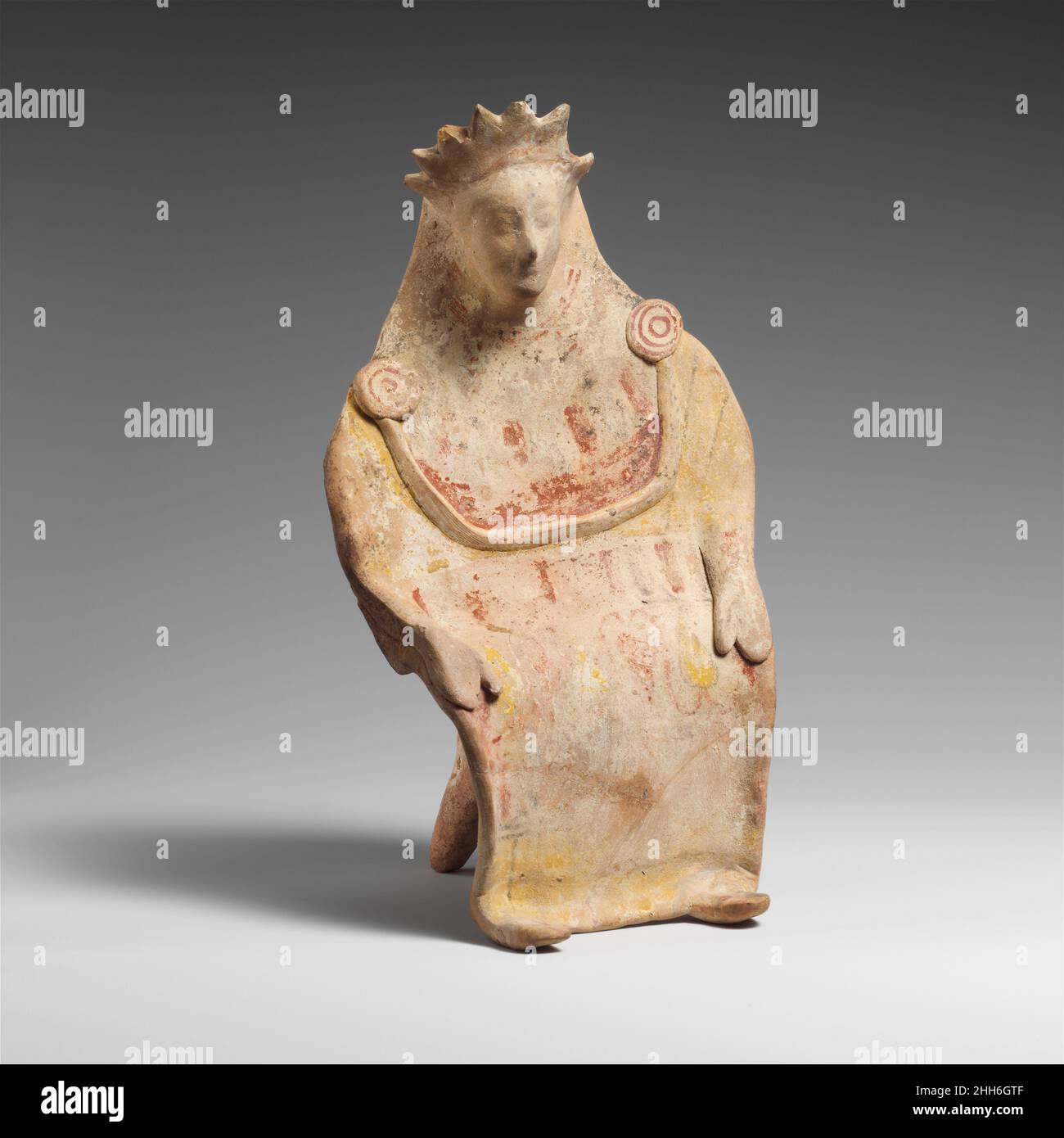 Terracotta statuette of a seated goddess ca. 550–500 B.C. Greek ...