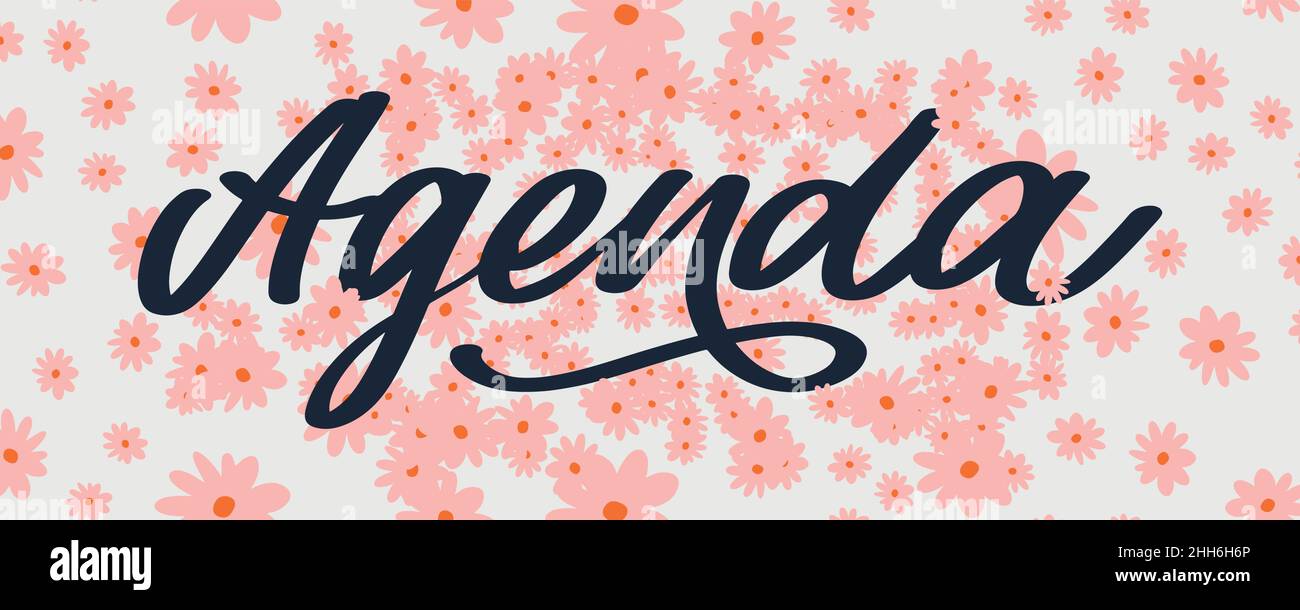 Vector illustration of Agenda text for logotype, label, cover, banner ...