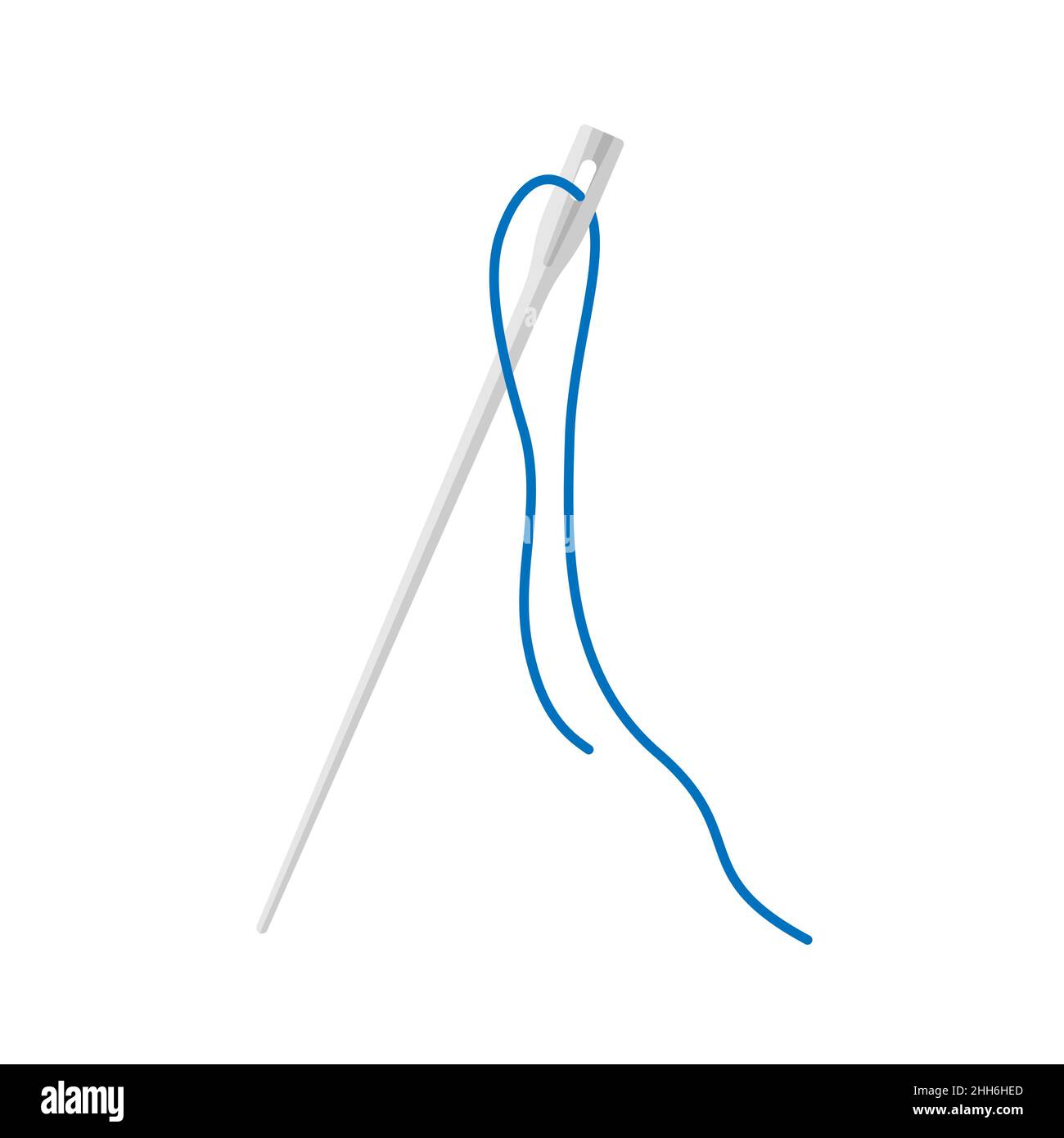 Needle with thread isolated on white background. Element of sewing and ...