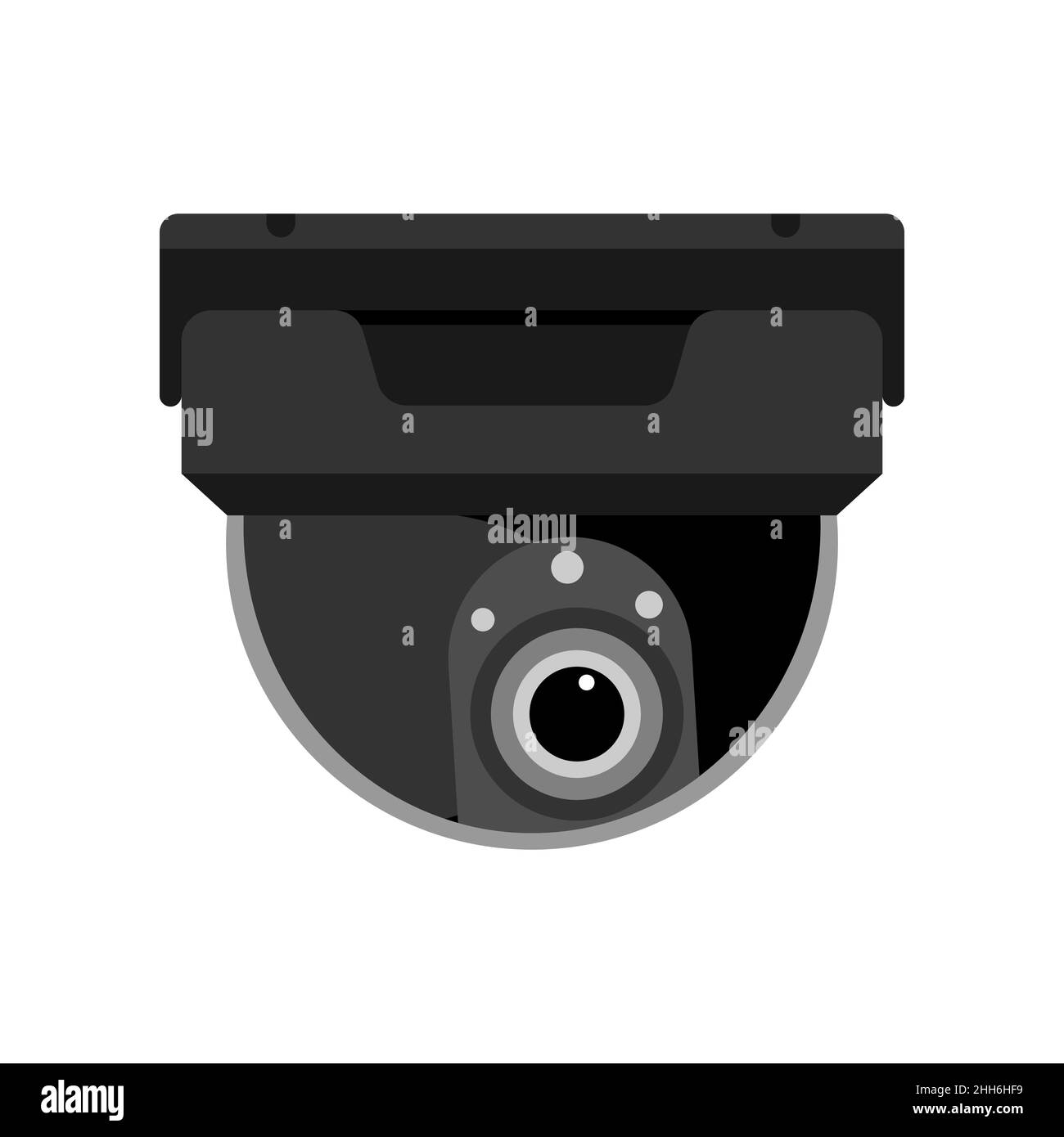 Black CCTV camera on white backdrop. Equipment surveillance for ...