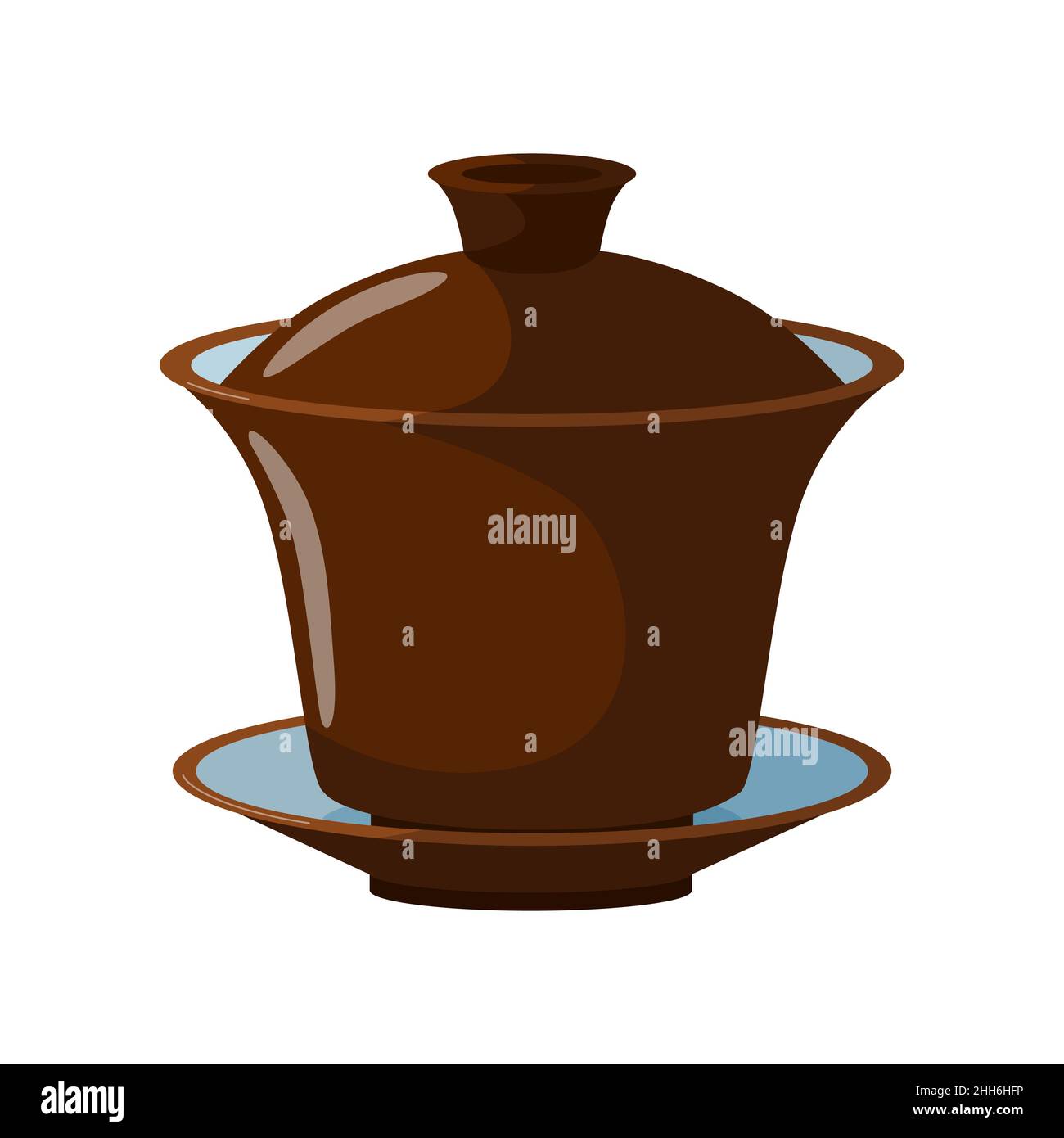 Gaiwan element for chinese tea ceremony on white background. Asian ...
