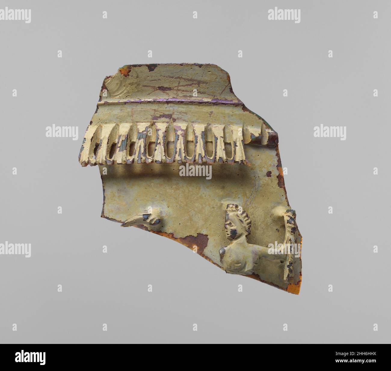 Glass cage cup fragment late 3rd–4th century A.D. Roman Translucent ...