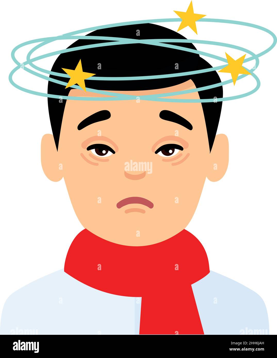 Vector Illustration of a Sick Man with Headache Stock Vector Image ...