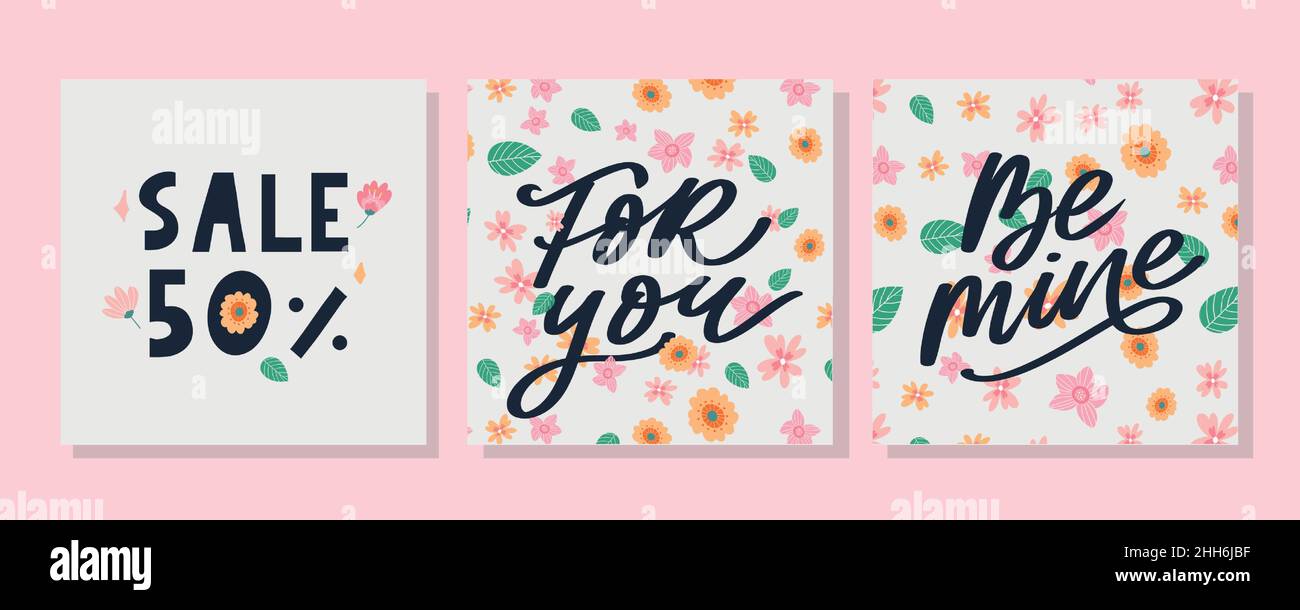 Be mine Valentine's day template for banner design. Background Romantic ...