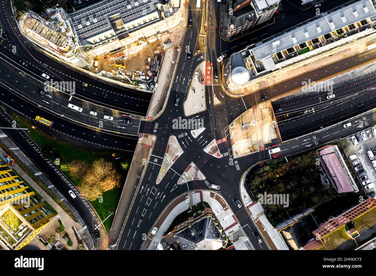 Aerial motorway intersection uk hi-res stock photography and images - Alamy