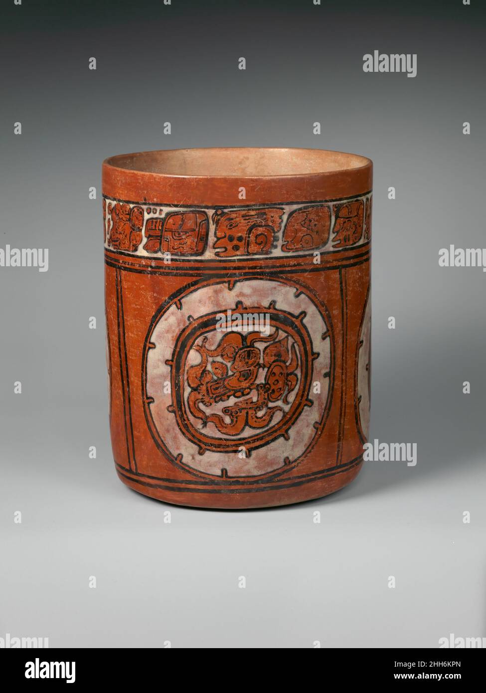 Cylindrical Vessel 6th–9th century Maya This polychrome cylindrical ...