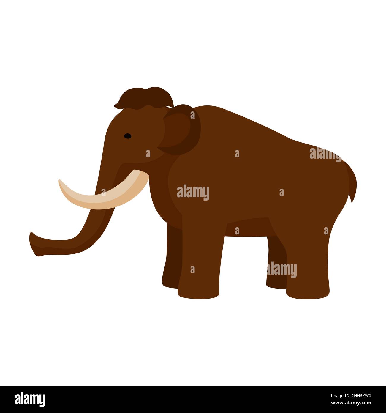 Mammoth isolated on white background. Prehistoric animal in flat style ...